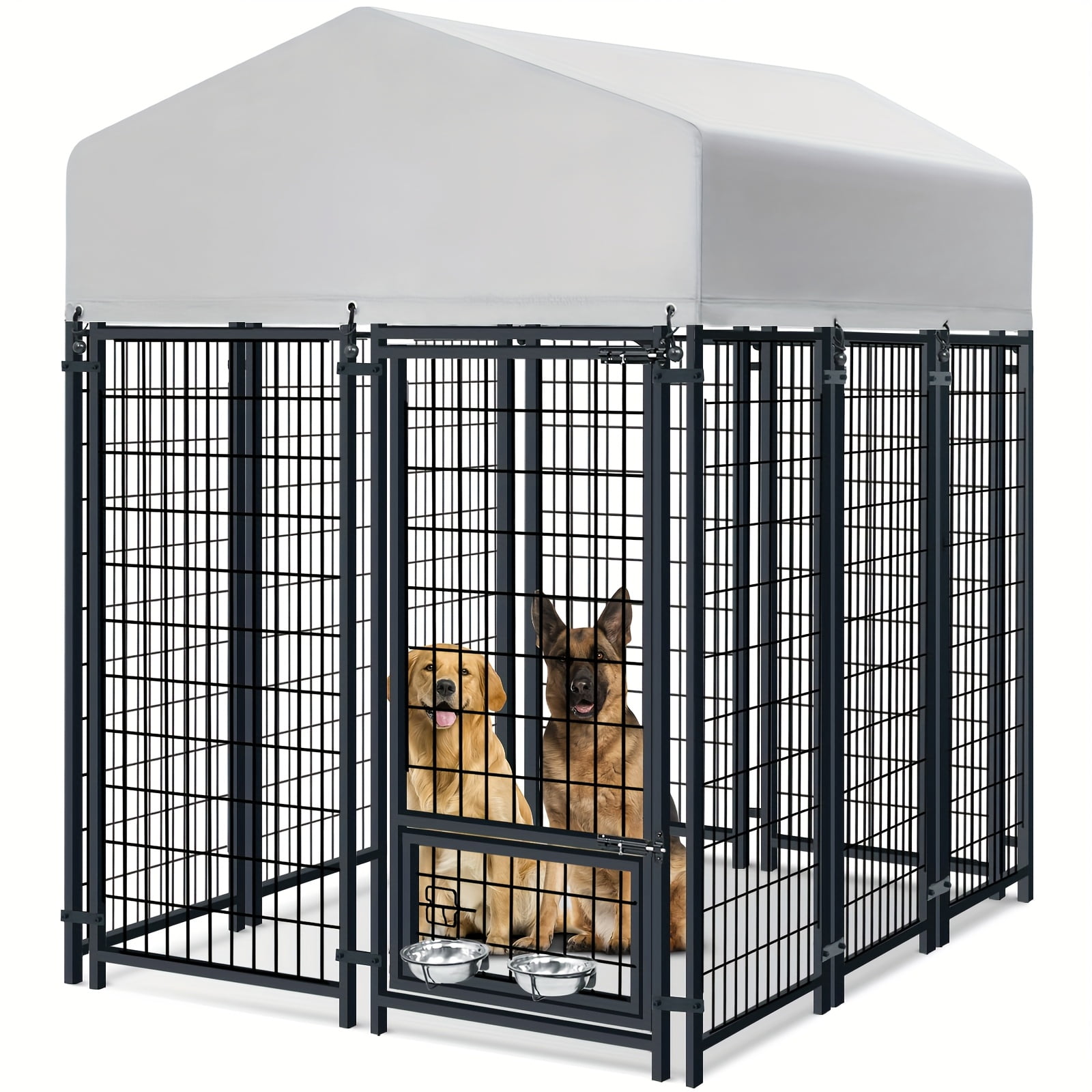 SNDM Heavy-Duty Outdoor Dog Kennel - Welded Wire Steel Playpen Fence ...
