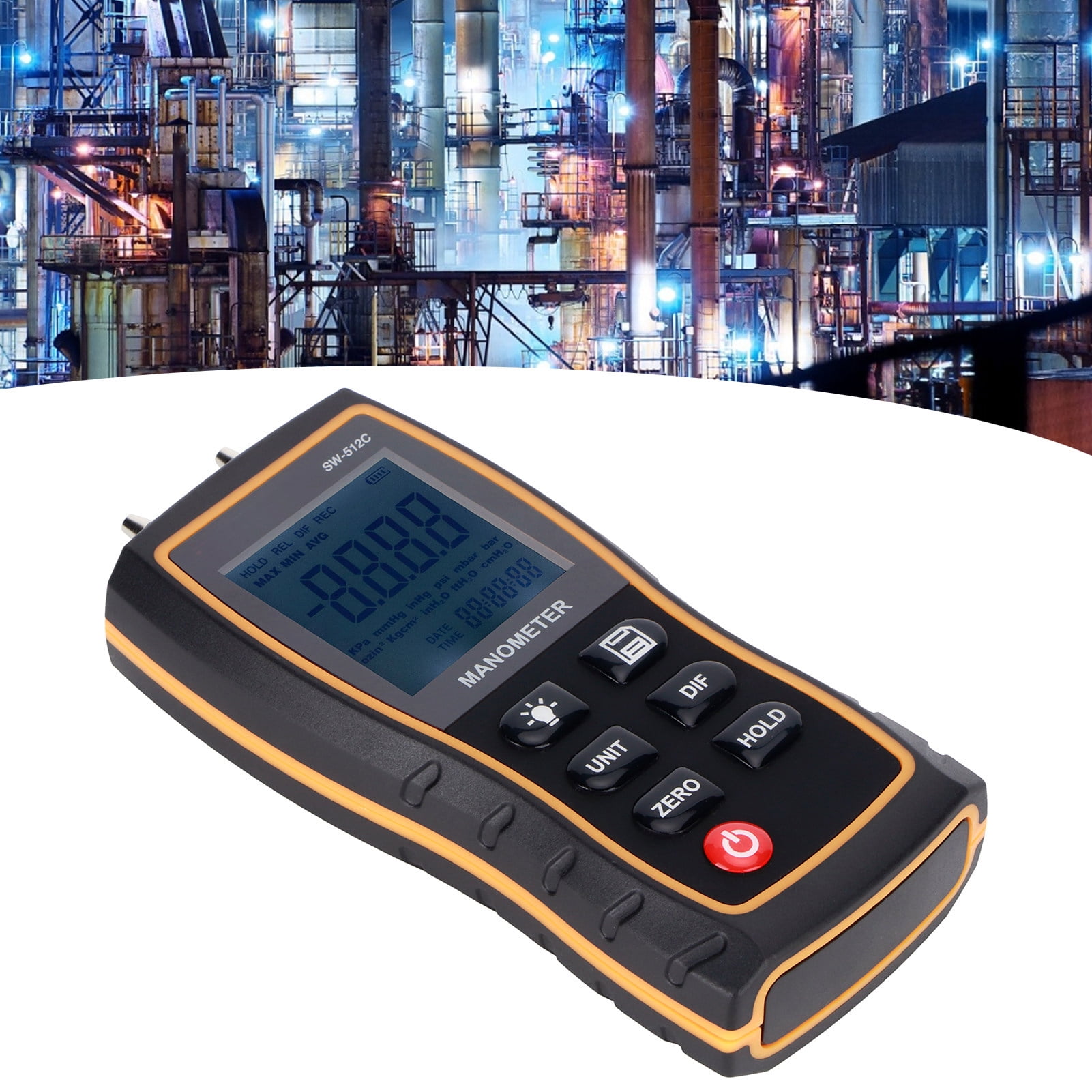 SNDWAY Digital Differential Manometer Handheld Air Gas Pressure Gauge ...