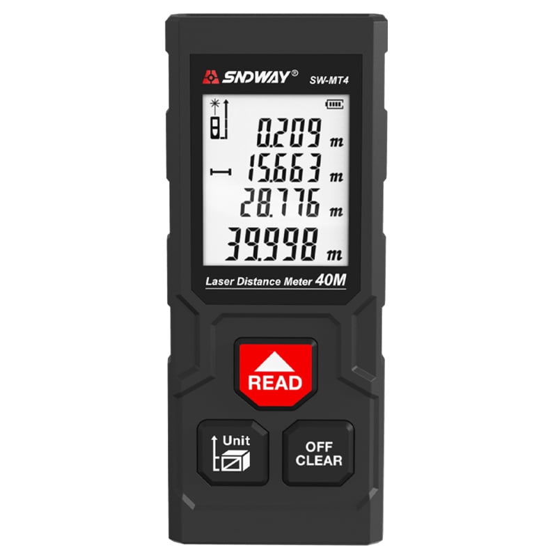 SNDWAY Laser Distance Meter 40M/131ft Portable Handle Digital Measure ...