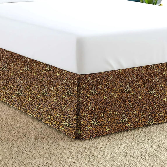 SNDecor King Size (Leopard Print) Organic Cotton Bed Skirt 16" Inch ...