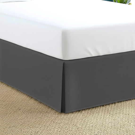 SNDecor Queen Size (Dark Gray, Solid) Organic Cotton Bed Skirt 17" Inch ...