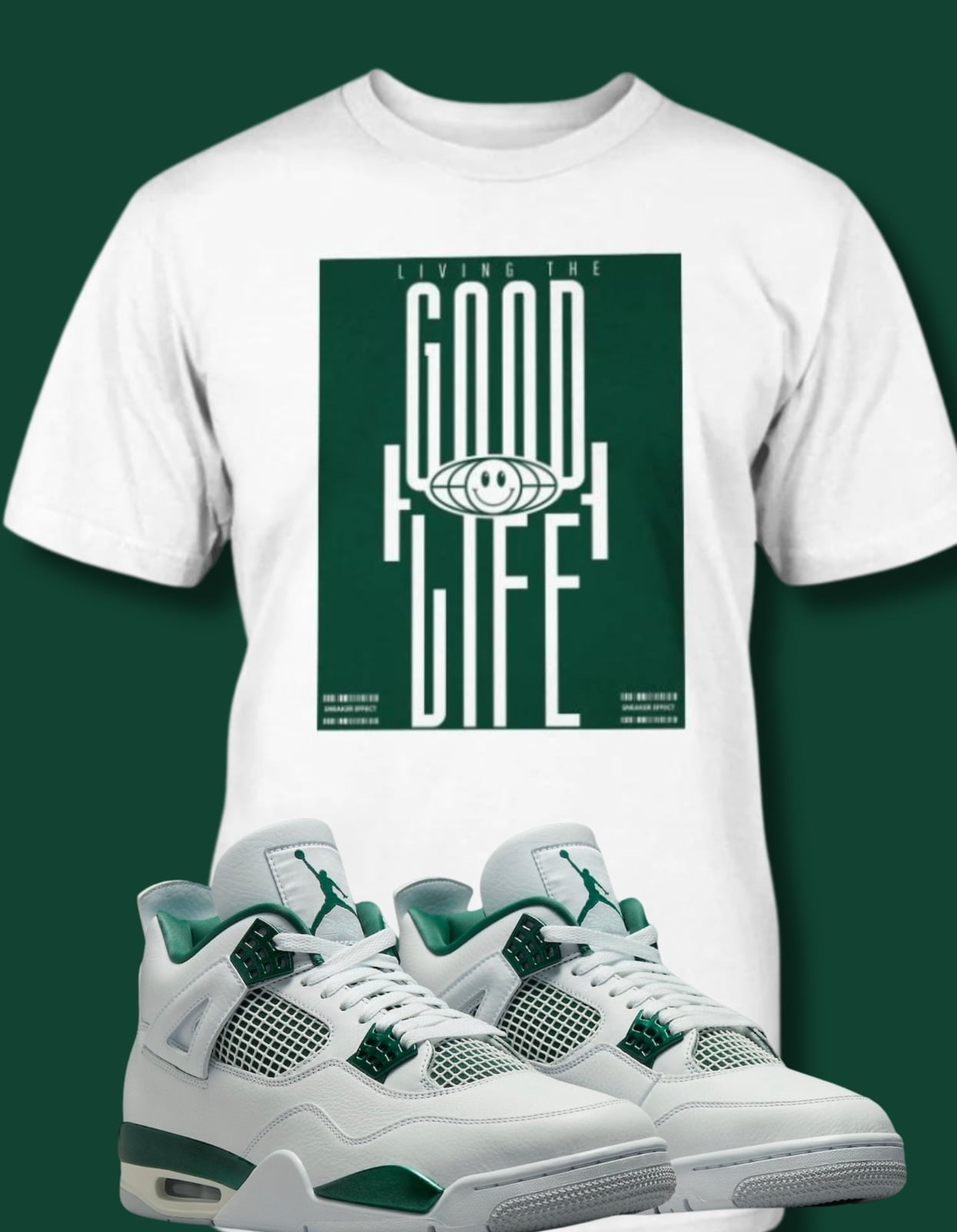 SNEAKER EFFECT TEE SHIRT to match Air Jordan 4 oxidized green - Walmart.com