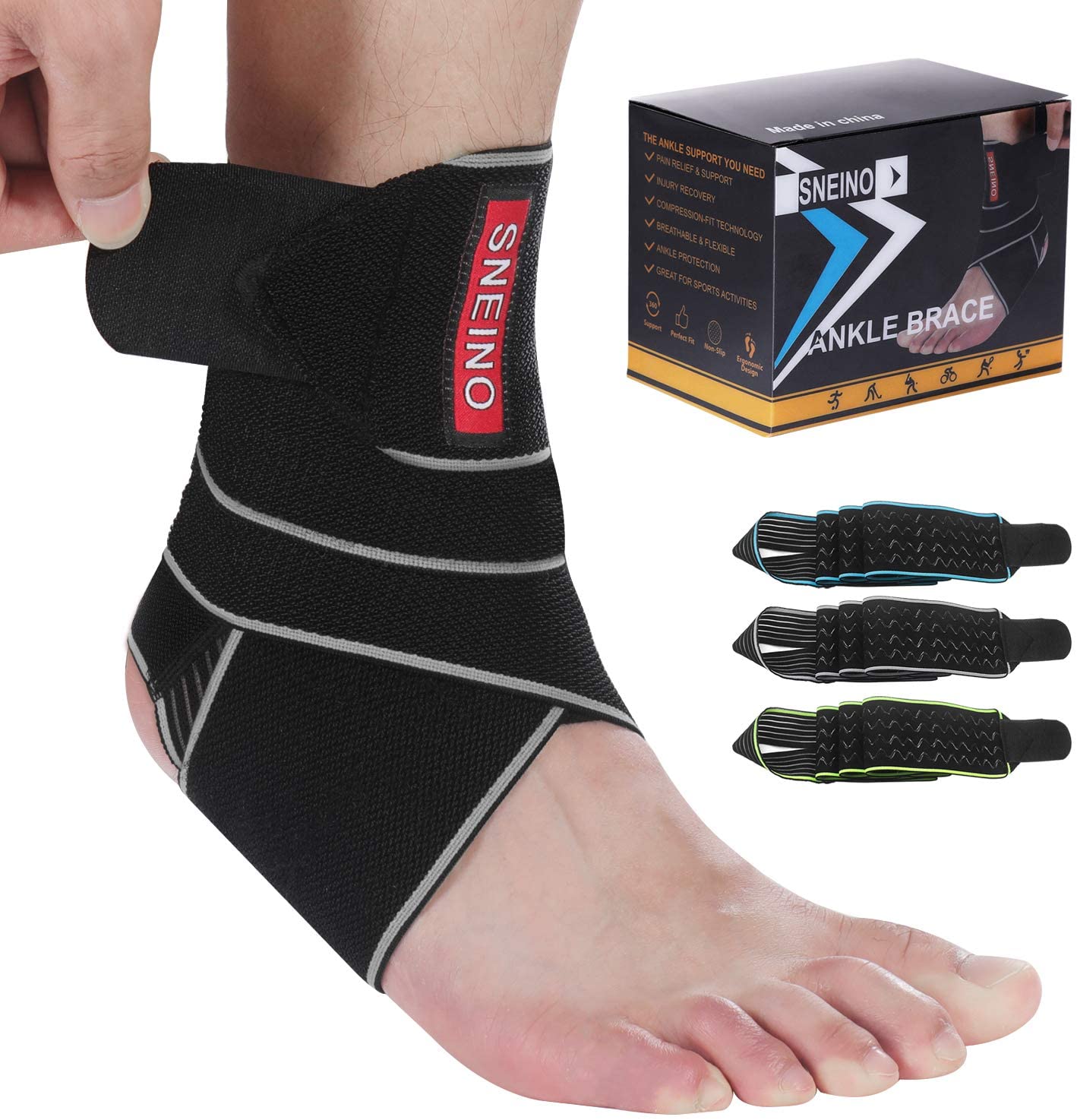 Med Spec ASO Ankle Stabilizer Orthosis, Black, Small - Walmart.com