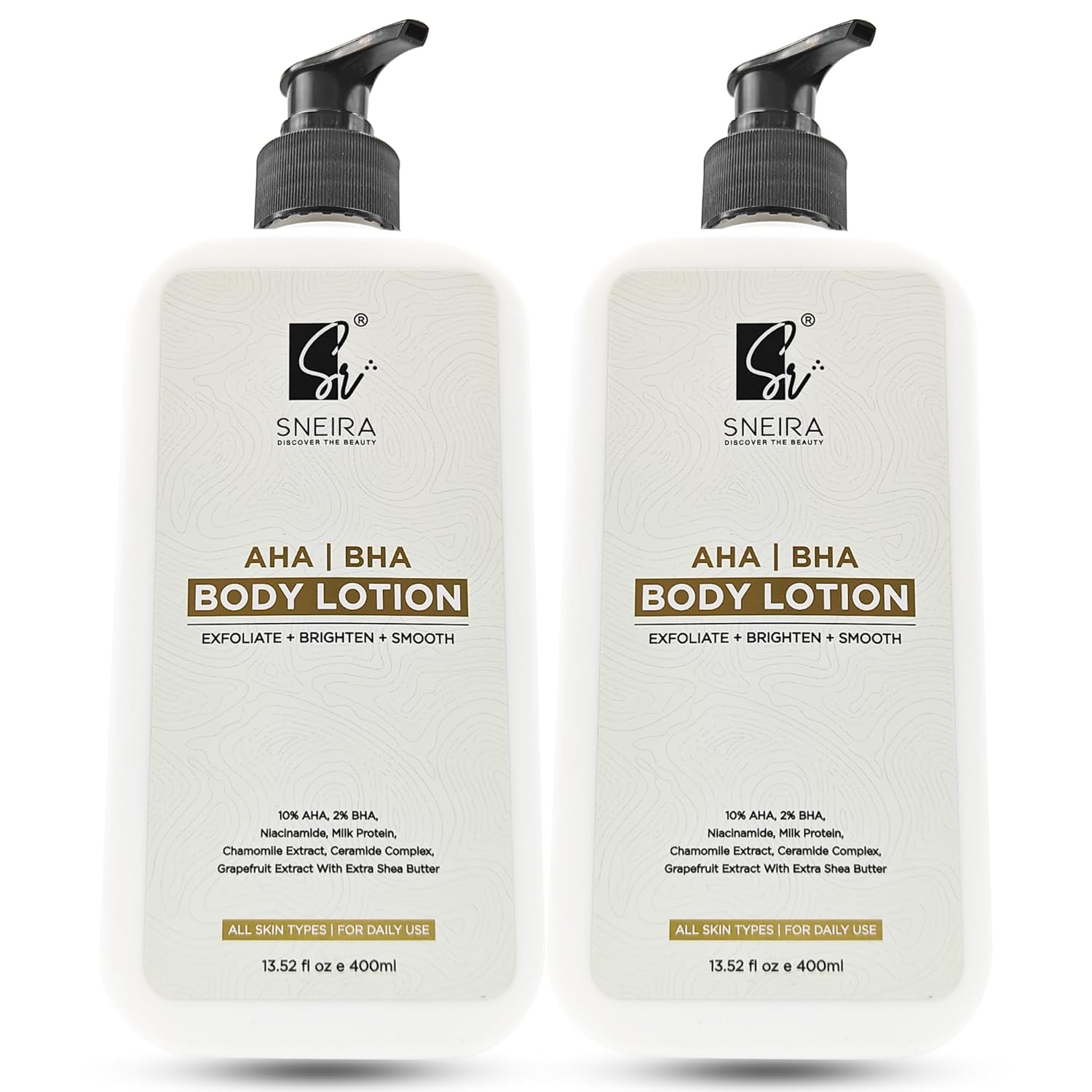 SNEIRA AHABHA Body Lotion 800 ml 10 AHA 2 BHA Niacinamide Milk Protien ...