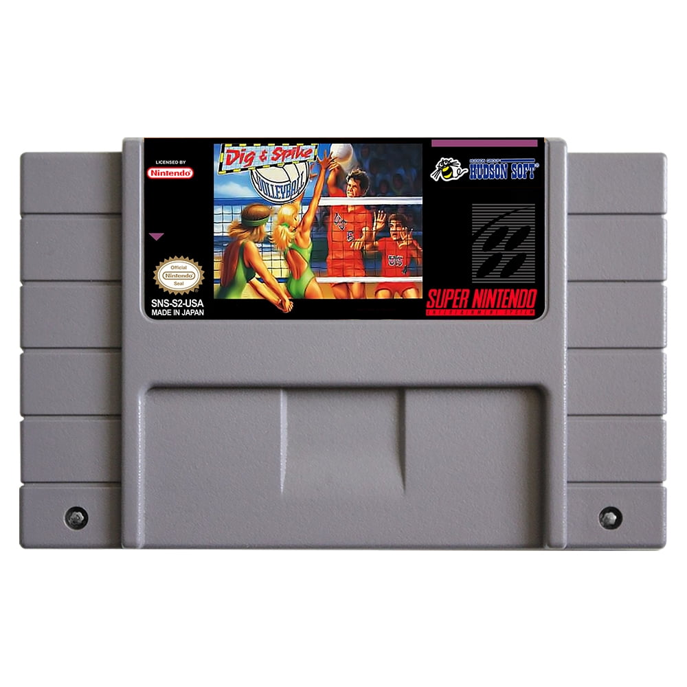 SNES Games Cartridge Dig ' Spike Volleyball - Walmart.com