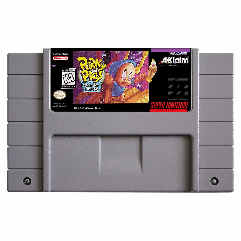 SNES Games Cartridge Porky Pig's Haunted Holiday - Walmart.com