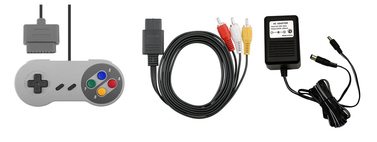 SNES Parts Bundle - 2 Controllers, Power Adapter, and AV Cable - by ...