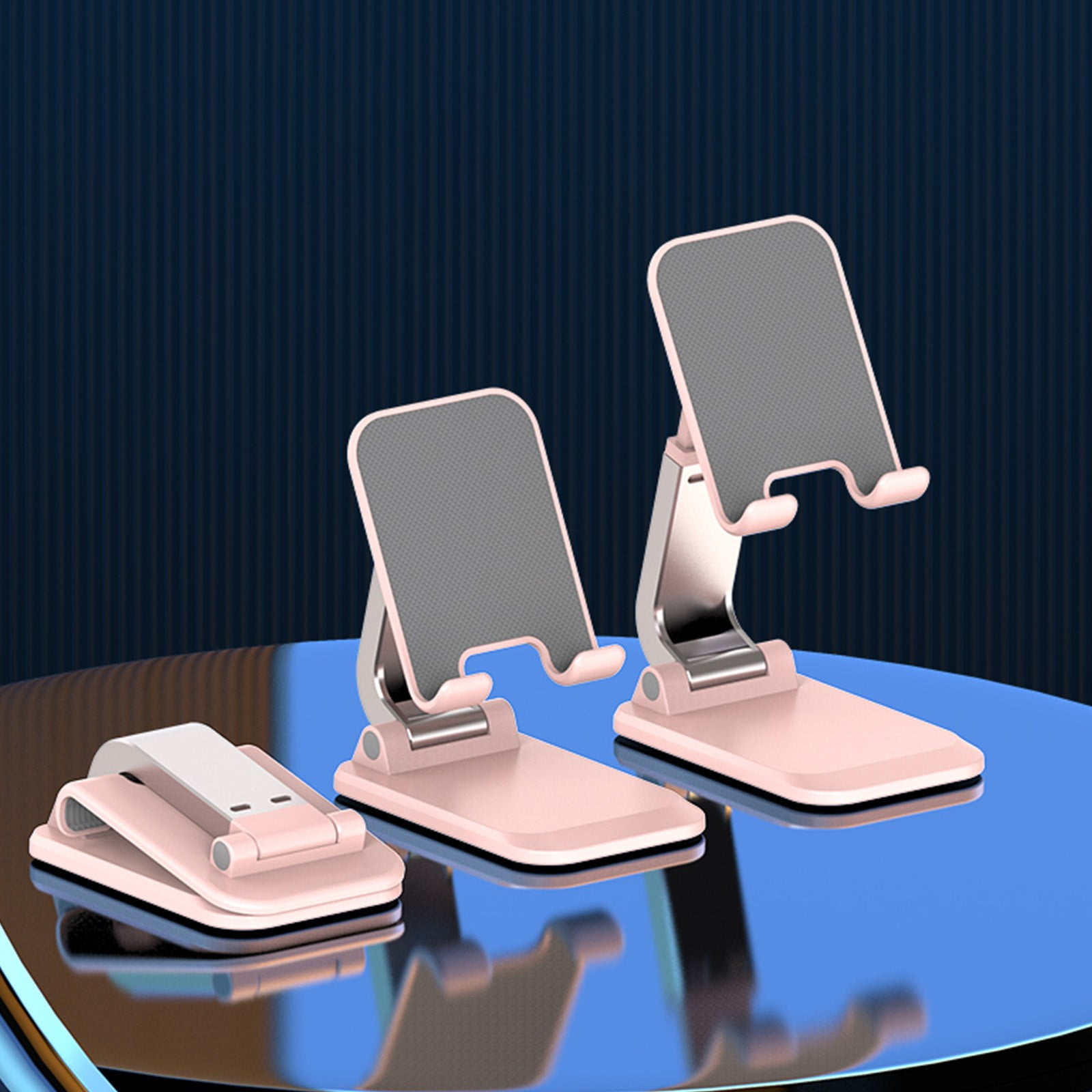 SNGMN Foldable & Retractable Phone Stand for Desk - Adjustable Height ...