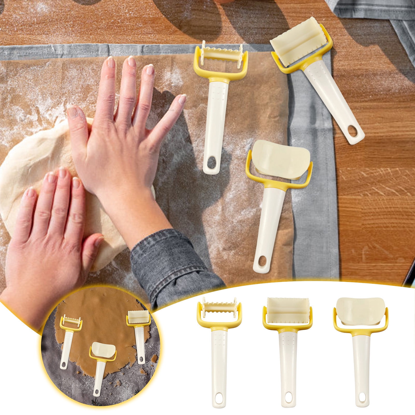 SNGMN Rolling Dough Roller Knife Set, Ergonomic Baking Tools for DIY ...