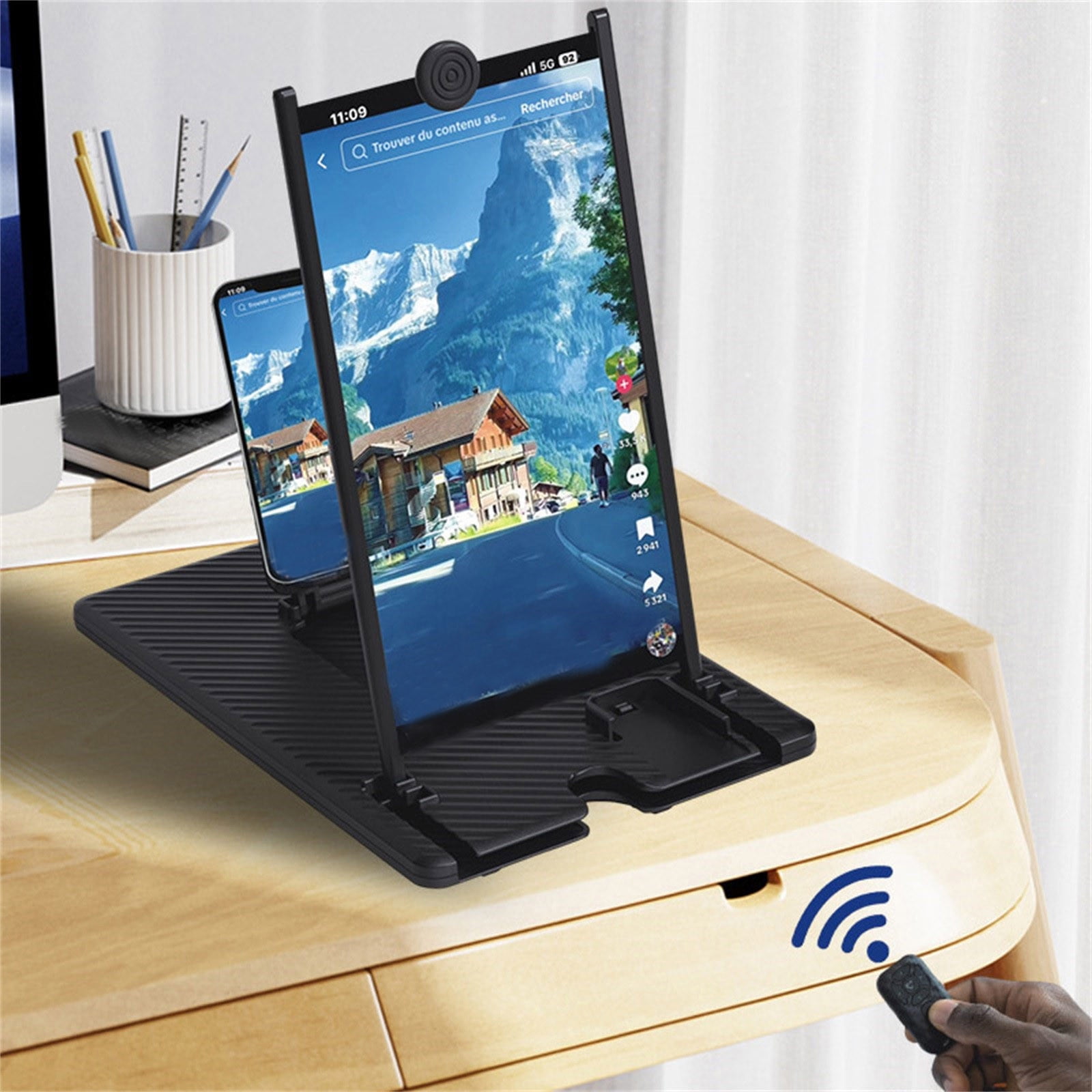 SNGMN Screen Magnifier with Remote Control, HD Foldable Projector ...