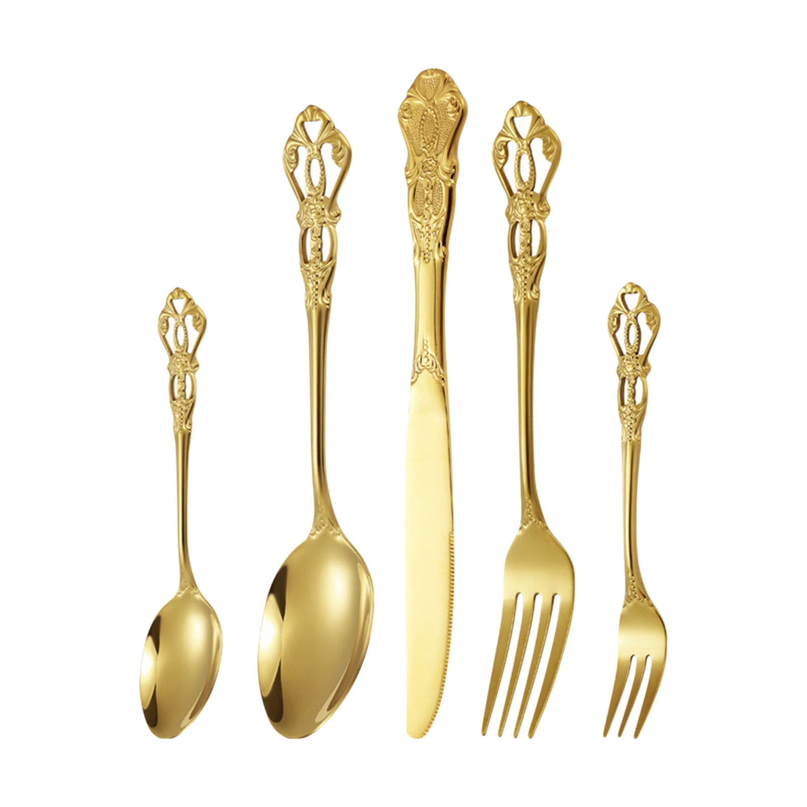 SNGMN Stainless Steel Cutlery Set, Elegant Floral Design, Easy to Clean ...