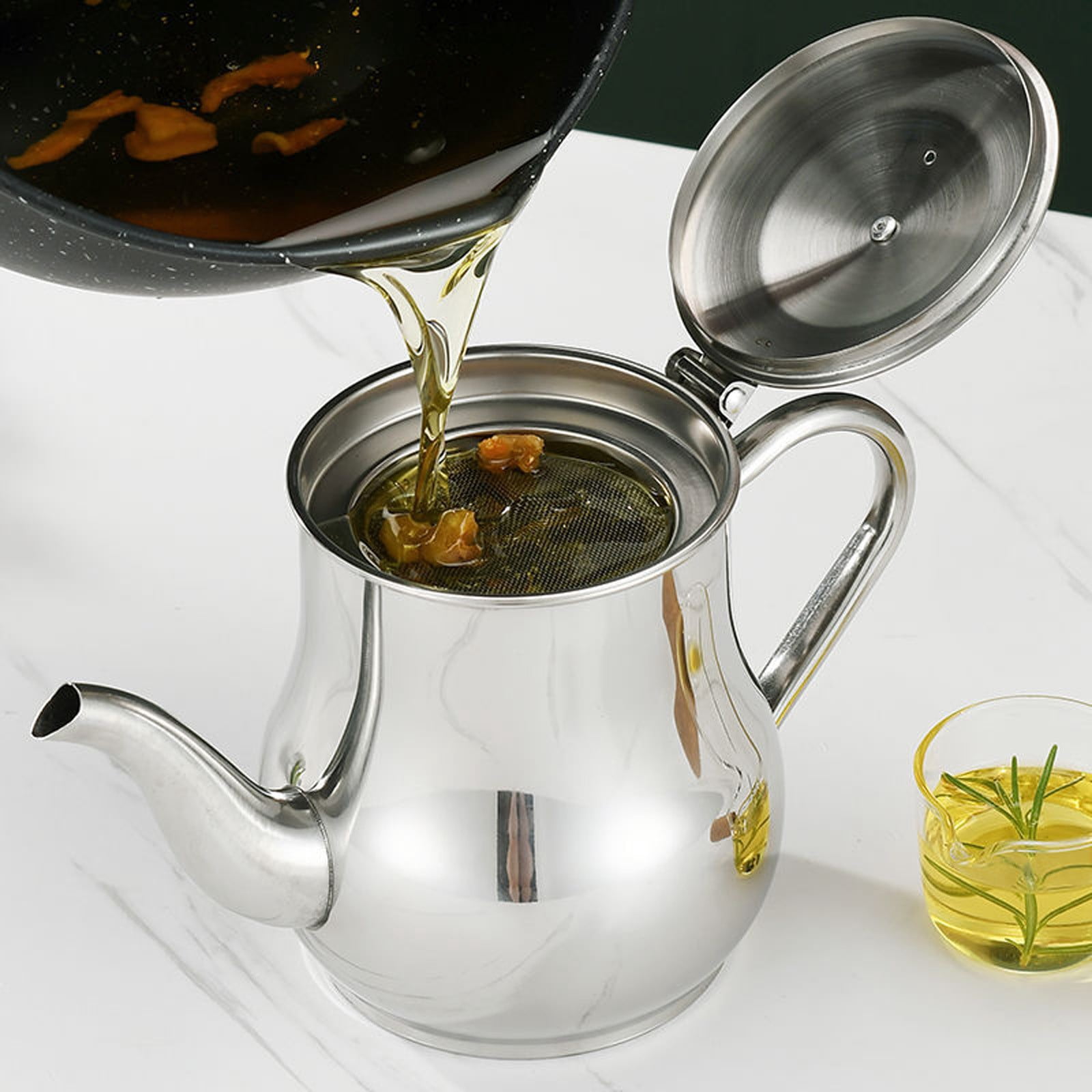 SNGMN Stainless Steel Oil Pot and Seasoning Bottle with Filter for Home ...