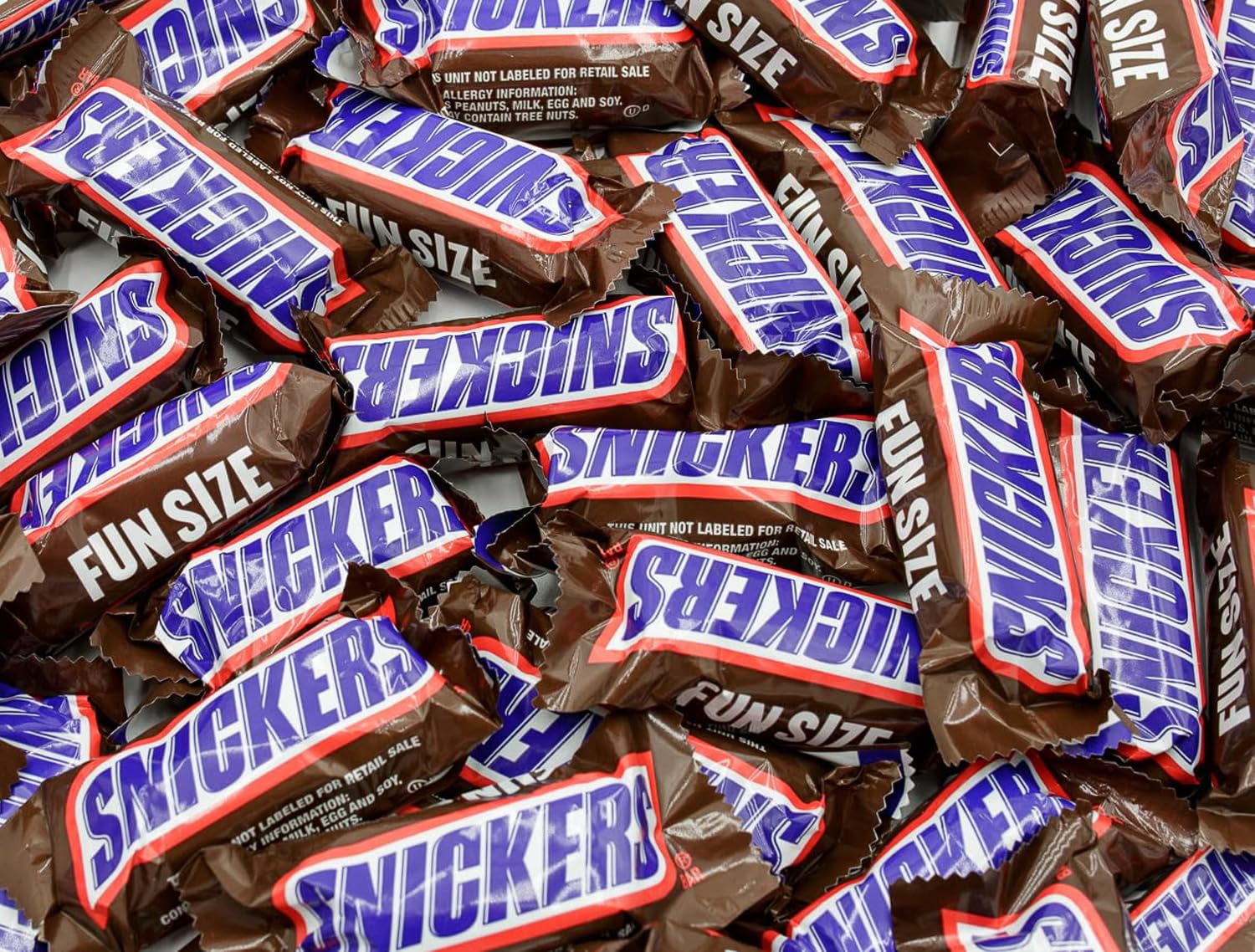 SNICKERS FUN SIZE Chocolate Candy Bars 2 lb – Bulk Bag, Peanut ...
