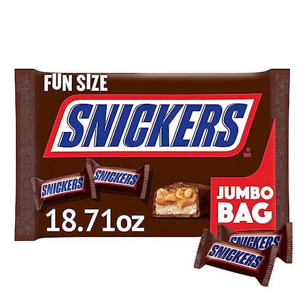 SNICKERS Fun Size Chocolate Candy Bars, 18.71 oz Jumbo Bulk Candy Bag ...