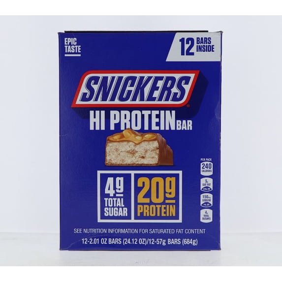 SNICKERS High Protein Bar, Original Flavor, 2.01 Ounces, 12-Pack Carton ...