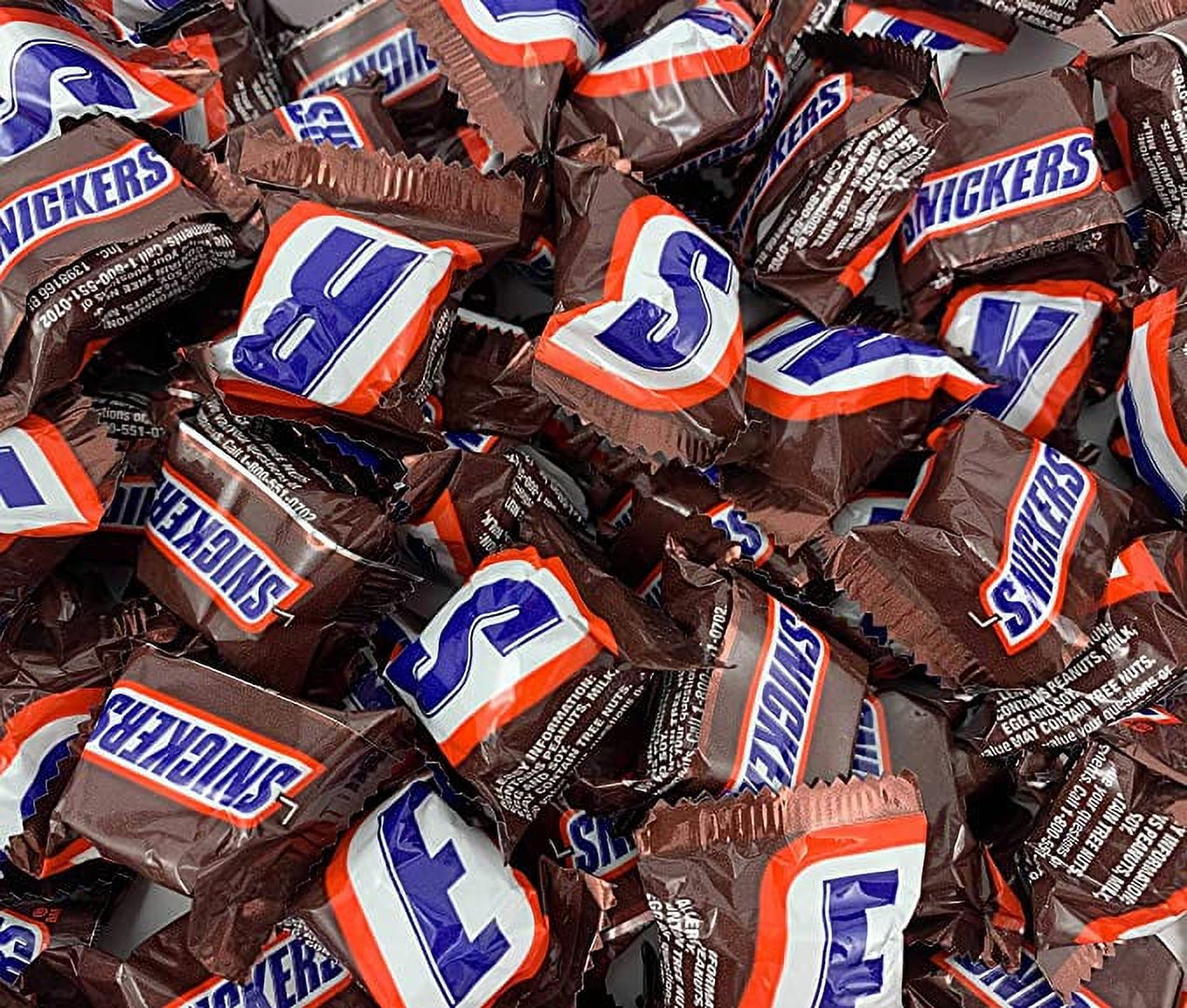 SNICKERS Original Mini Chocolate Candy Bars, Fun Family Size, 2 Pound ...