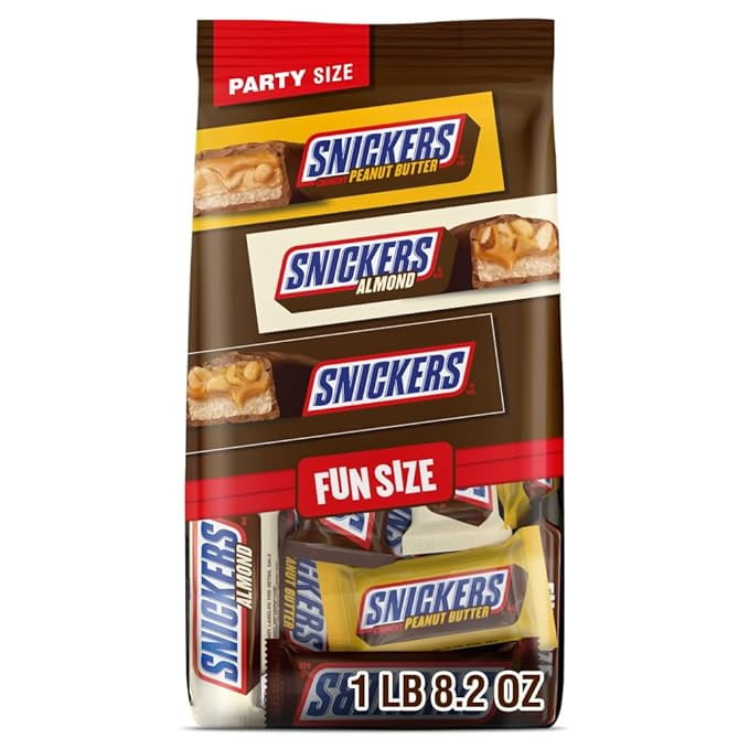 SNICKERS Original, Peanut Butter & Almond Fun Size Milk Chocolate Candy ...