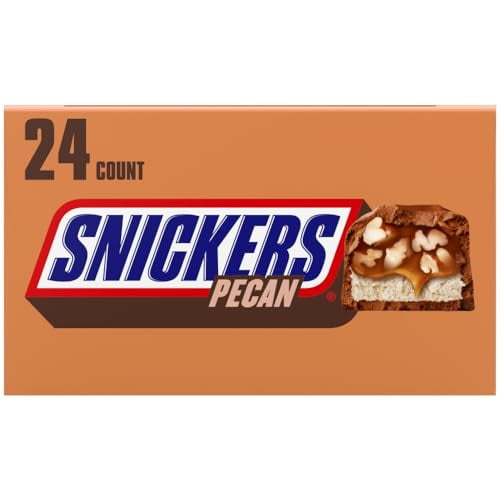 SNICKERS Pecan Milk Chocolate Candy Bar Full Size Singles, 1.41 oz ...