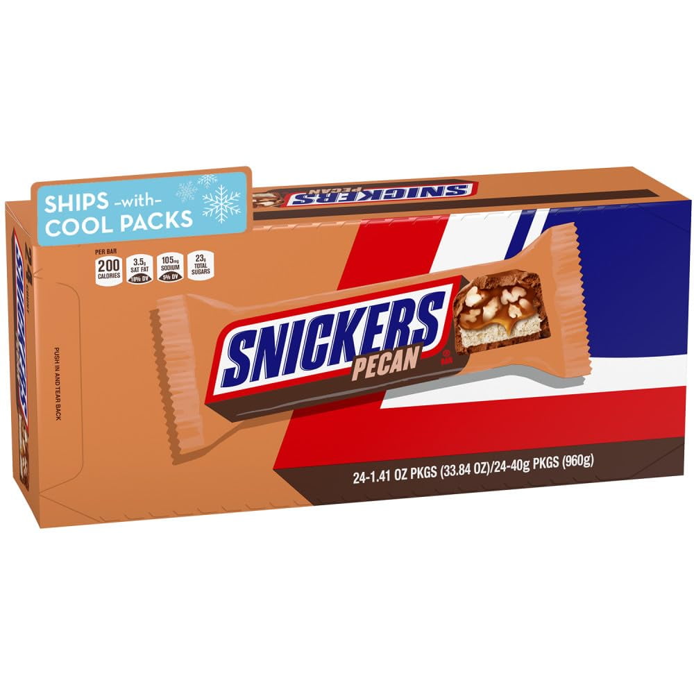 SNICKERS Pecan Milk Chocolate KEF28 Candy Bar - Full Size Chocolate ...