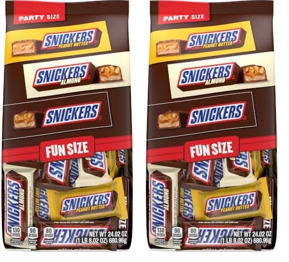 SNICKERS Variety Mix Fun Size Chocolate Candy Bars, 32.68-Ounce Bag ...