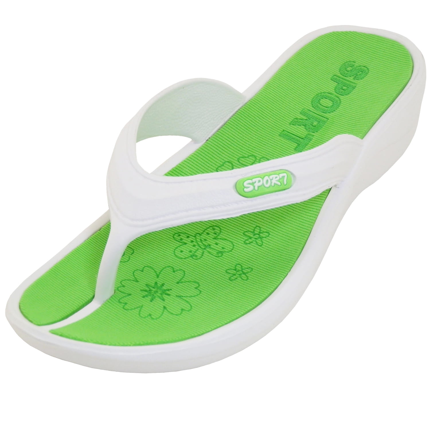 SNJ New Women's Beach EVA Rubber Thong Mid Heel Wedge Summer Flip Flop ...