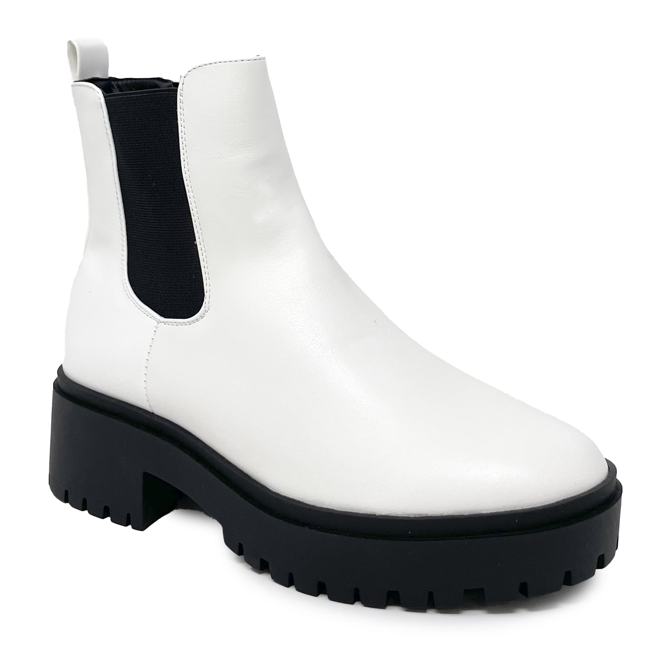 SNJ Women's Chelsea Mid Heel Pull Up Side Zip Ankle Boot - Walmart.com