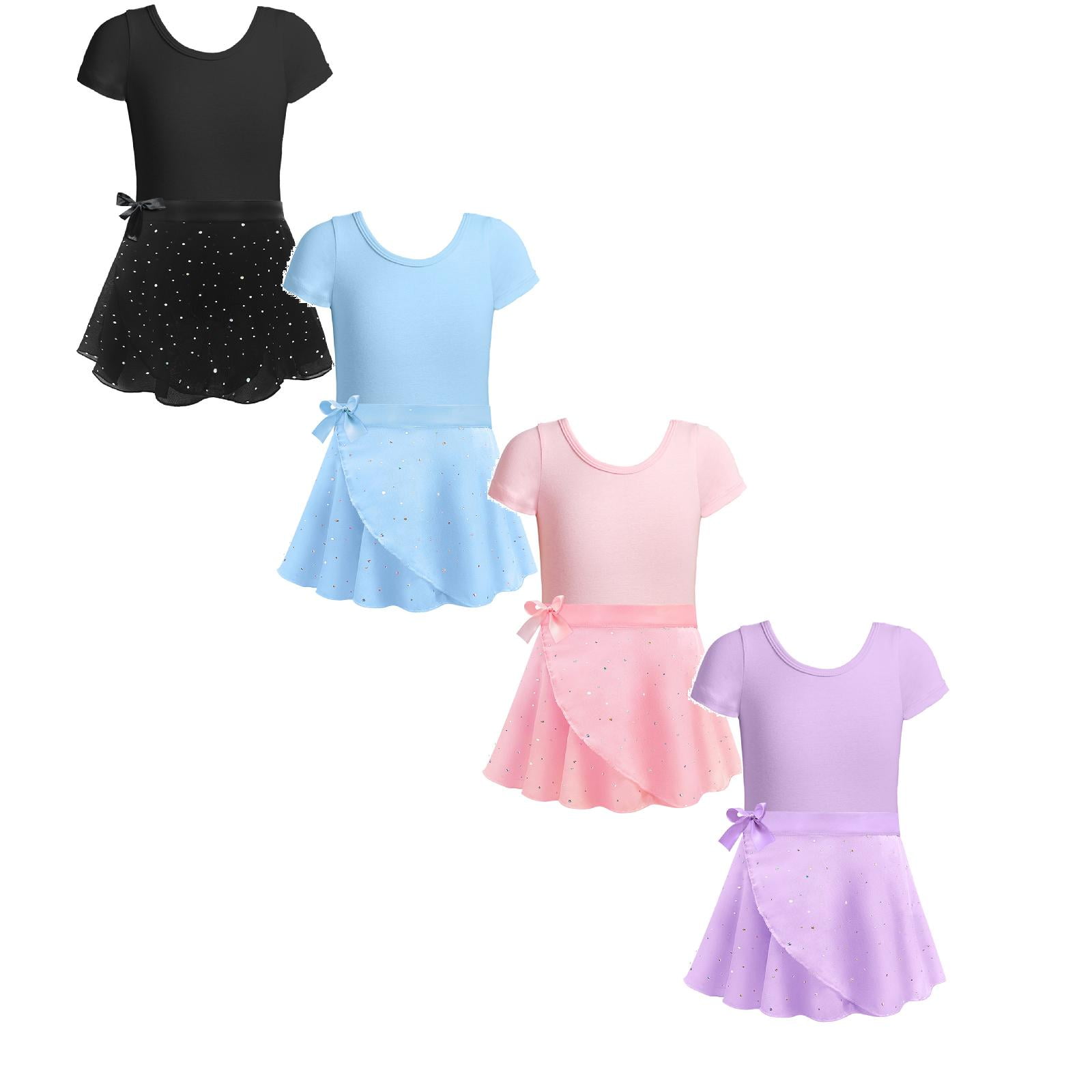 SNKSDGM 4 Packs Ballet Leotards for Girls with Removable Skirt Combo ...