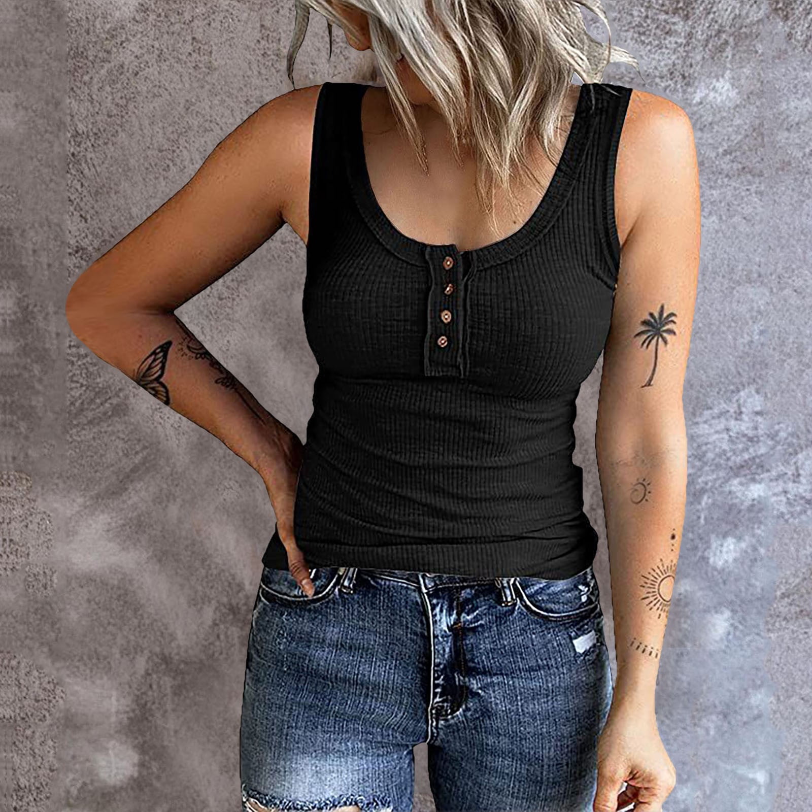SNKSDGM Female Tank Top for Women Pack Crop White Tank Top Woman with ...