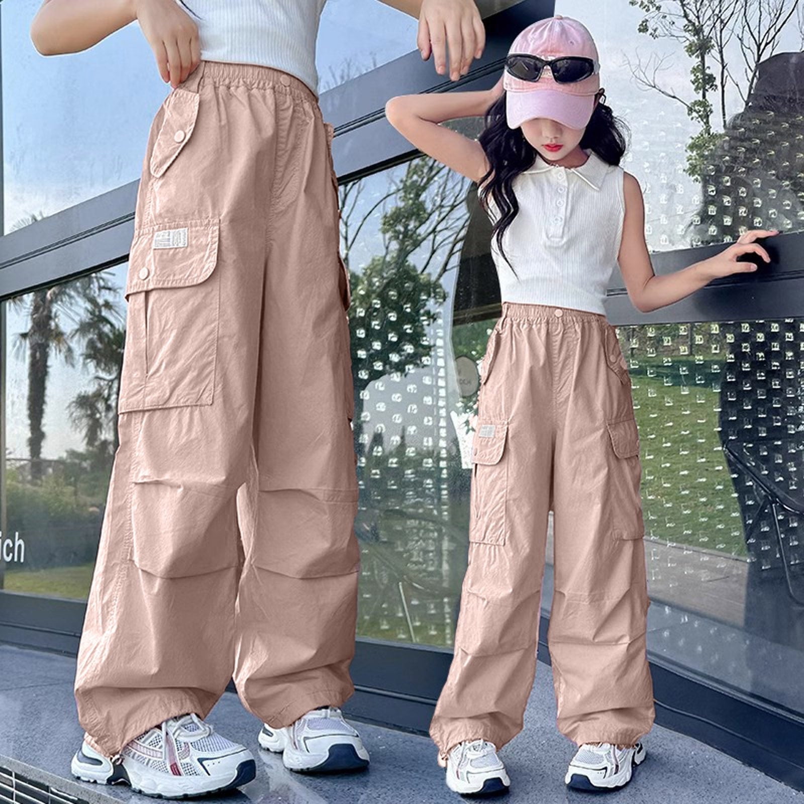 SNKSDGM Girls Pants Size 10-12 Slim Fit Tall Girls' Vintage Fashion ...