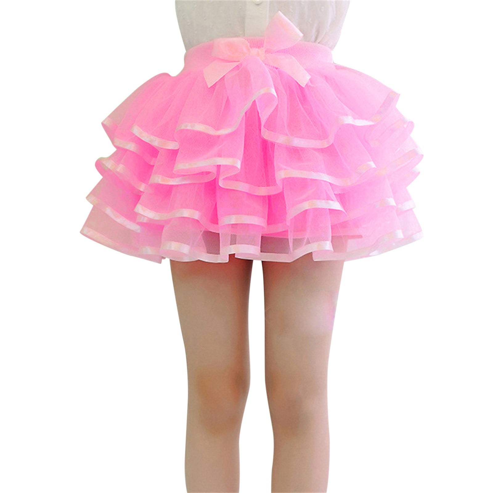 SNKSDGM Girls Skirts Size 7-8 Ruffle Kids Tulle Tutu Skirt with Glitter ...