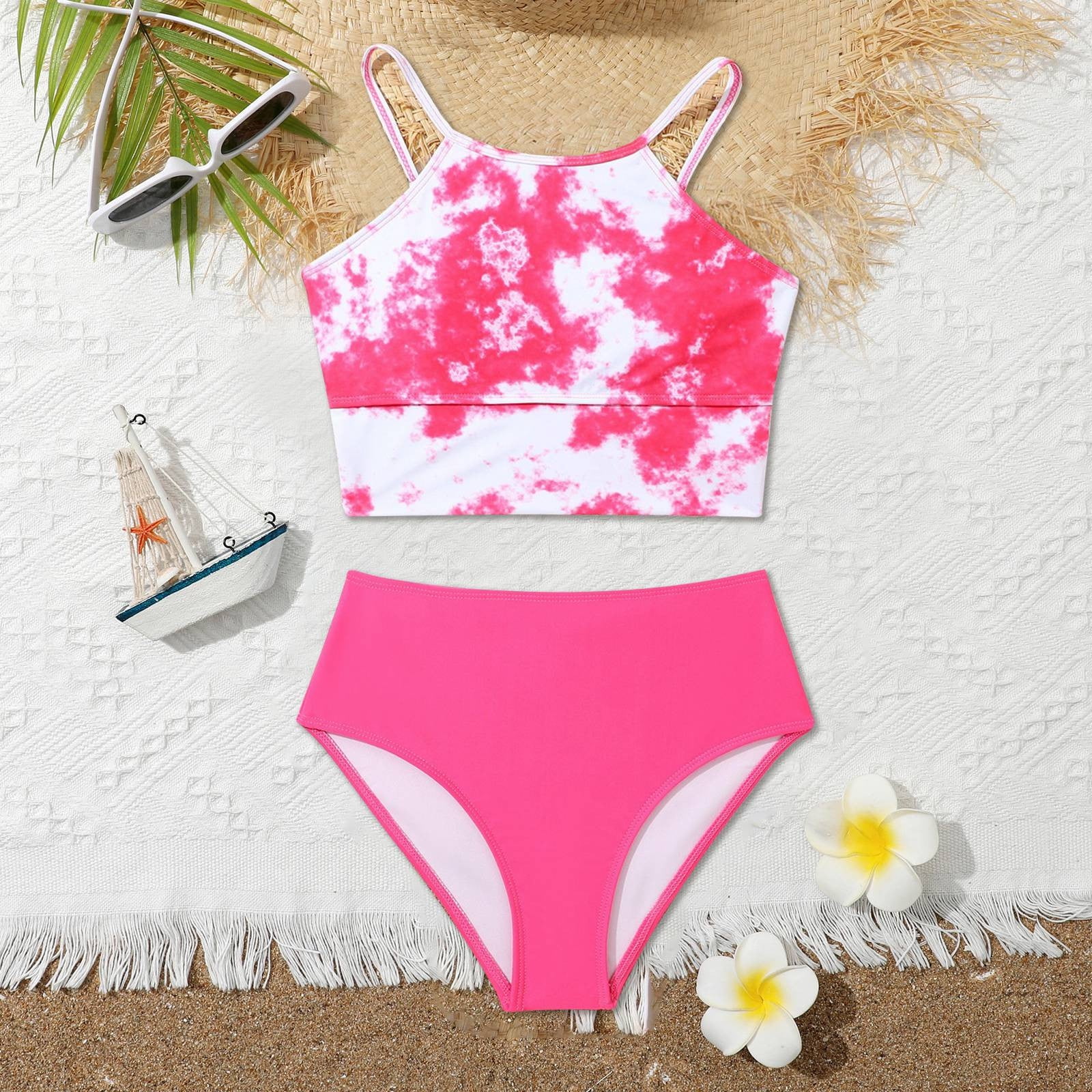 SNKSDGM Girls Swimsuit Size 8 Shorts Summer Swimsuit Skintight Bodysuit ...