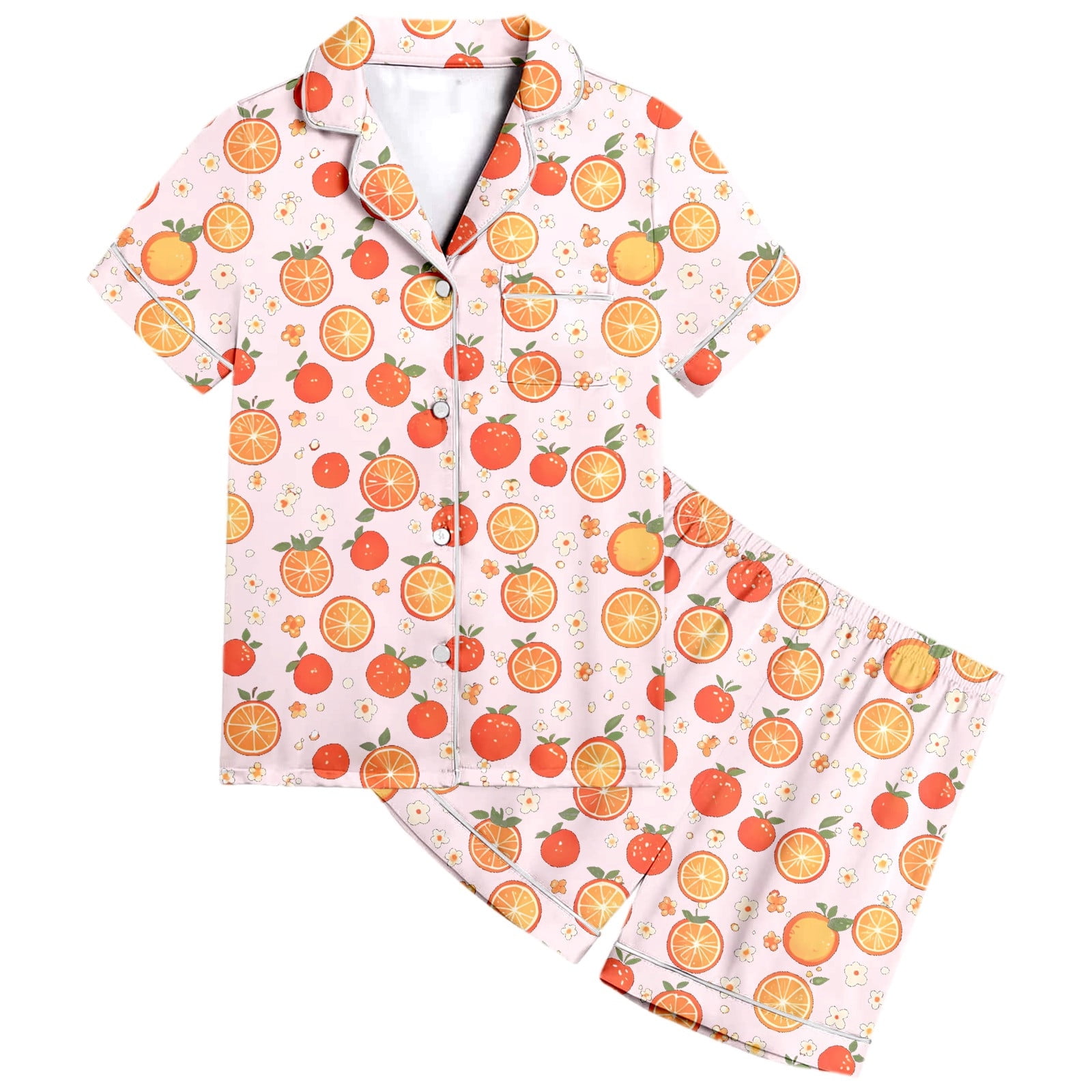 SNKSDGM Pajamas for Teen Girls Satin Set Ocean Themed Print Comfortable ...