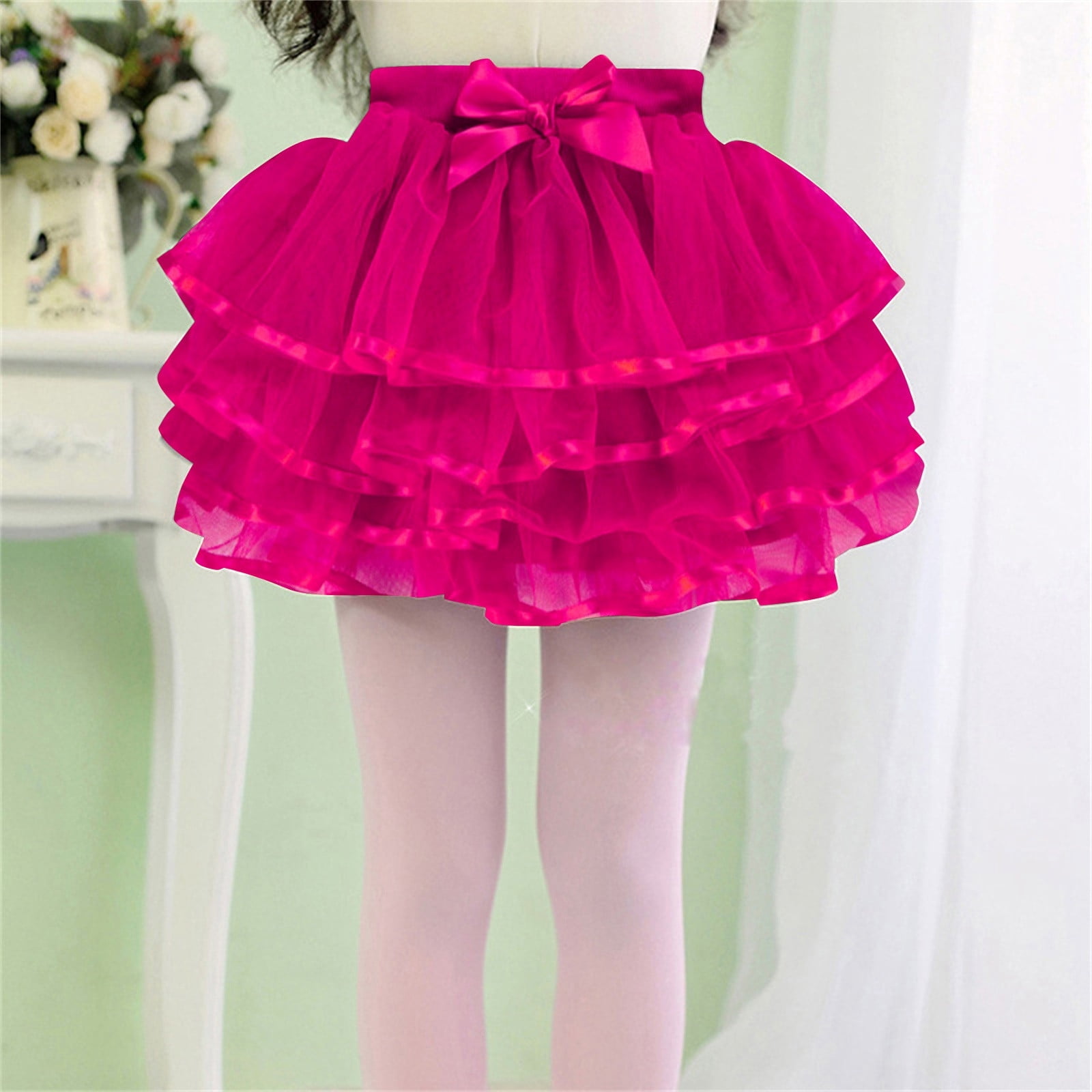 SNKSDGM Skirts for Girls 12-14 Toddler Kids Solid Tutu Tiered Skirt ...