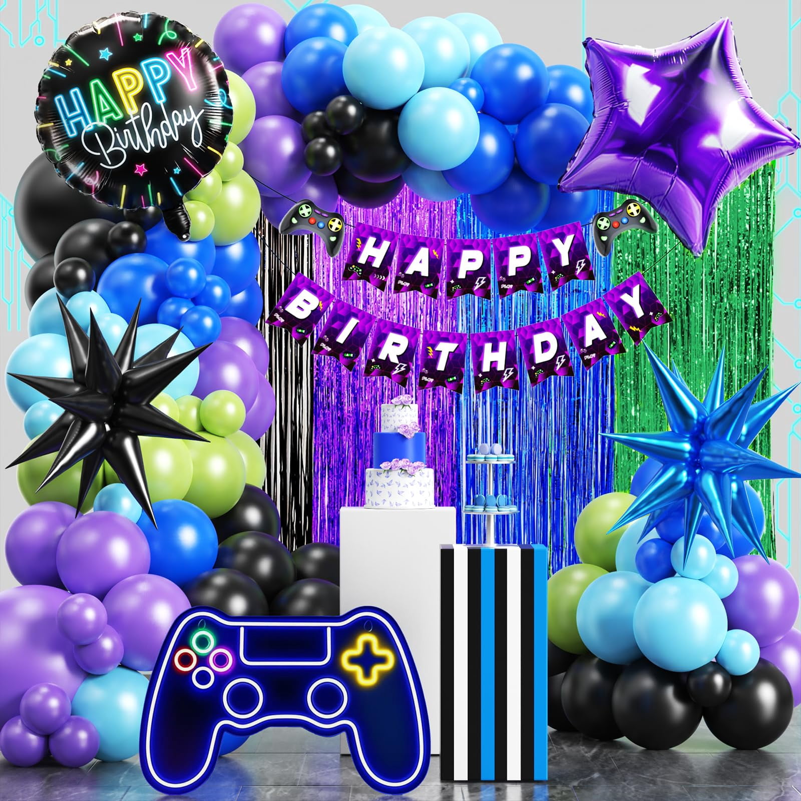 SNLN Video GameTRDN Birthday Decorations Gamer Party Supplies, Video ...
