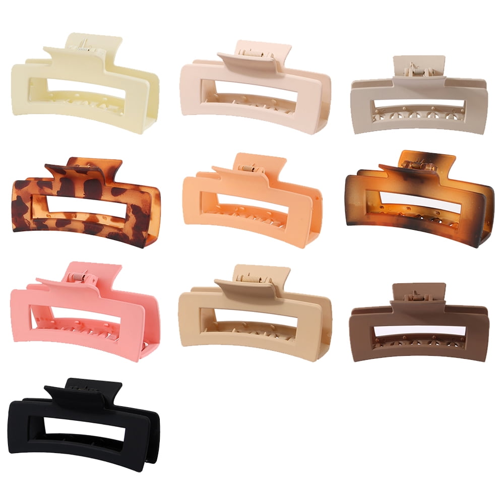 SNNROO 10 Pcs 4.1 Inch Large Hair Claw Clips, Rectangle Big Hair Clips ...