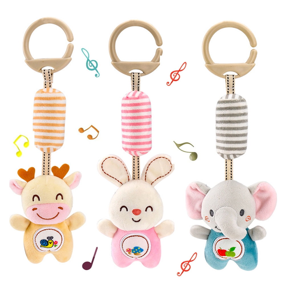 SNNROO 3 Packs Baby Hanging Rattles Toys ,Newborn Crib Toys Car Seat ...