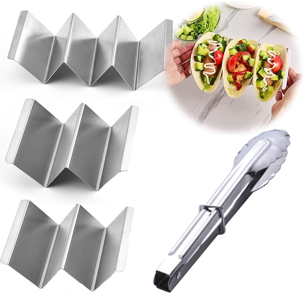 SNNROO 4Pcs Stainless Steel Taco Holder Stand - Truck Tray Style - Each ...