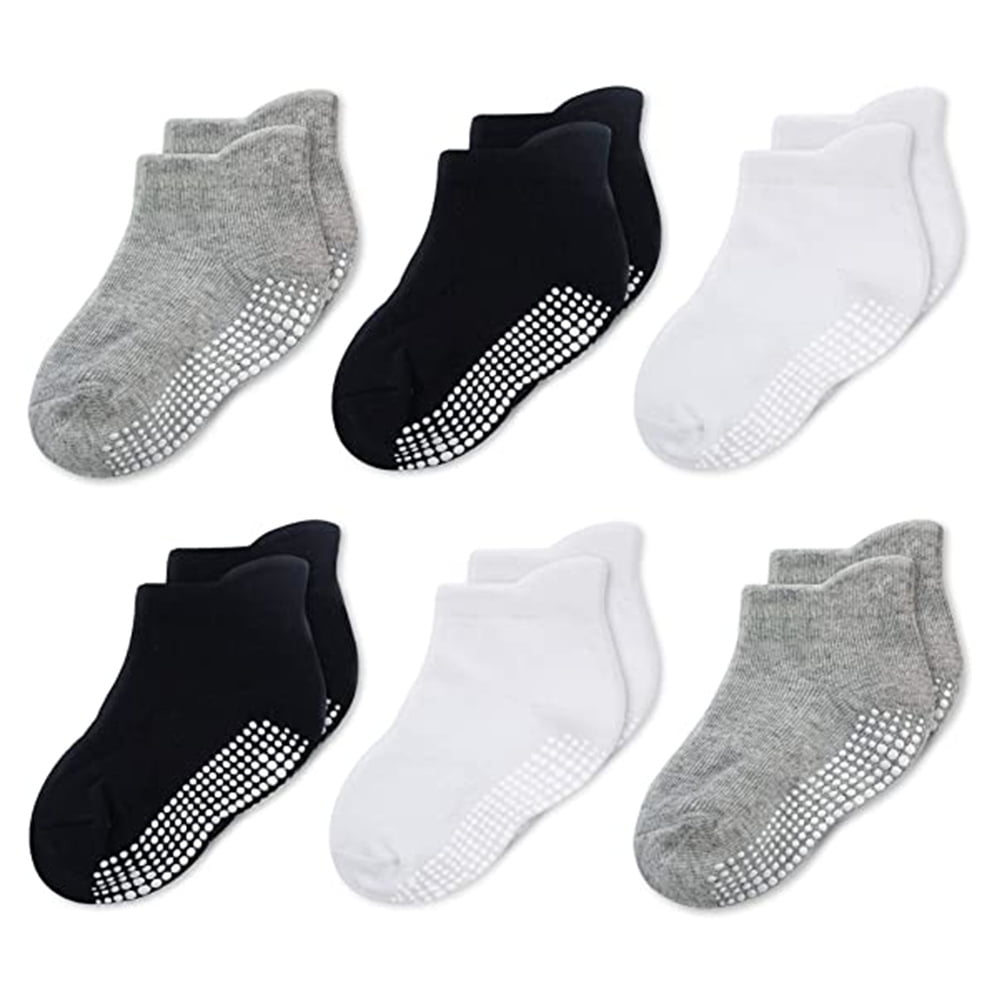 SNNROO 6 Pairs Baby Non Slip Socks Toddler Socks With Grips Ankle for ...
