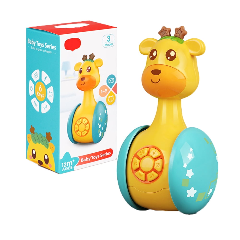 SNNROO Baby Tumbler Rattle Toy, Early Education Music Toy with Lights ...