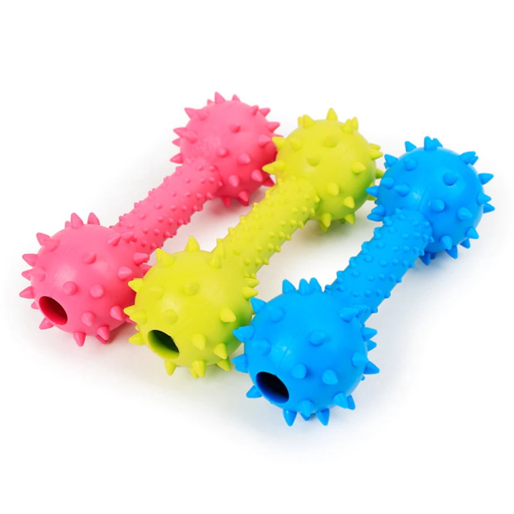 SNNROO Dog Toy Rubber Sound Dumbbells Pet Squeaky TPR Double Bell Dog ...