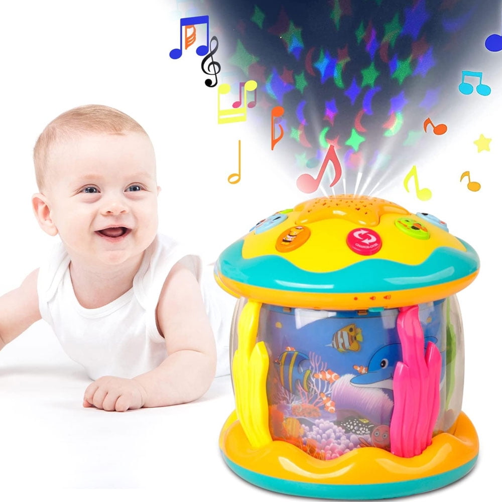SNNROO Ocean Rotating Baby Musical Toys 4 in 1,Infant Night Light Up ...