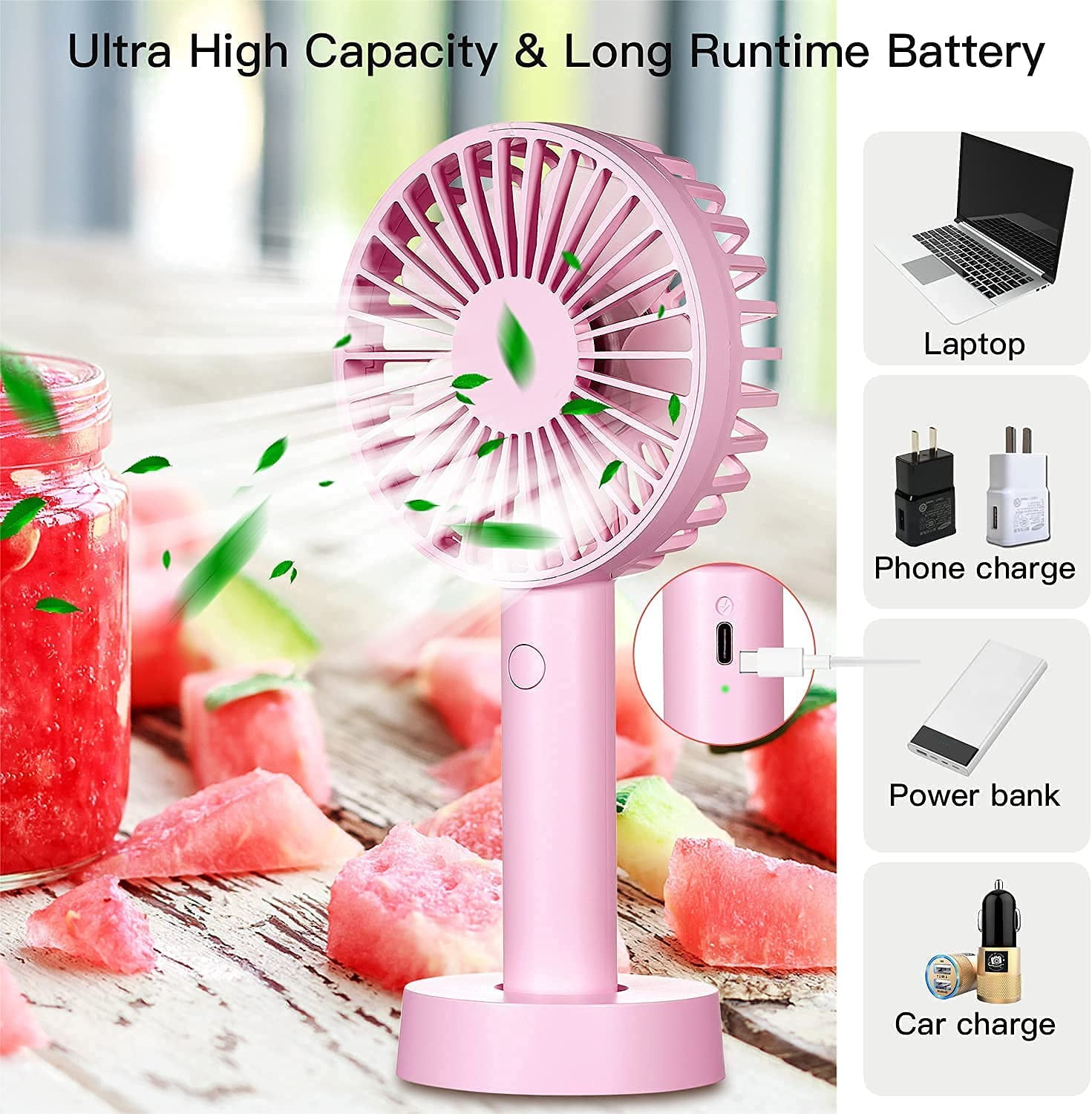 SNNROO Outdoor Handheld Fan Portable,Mini Hand Held Fan with USB ...