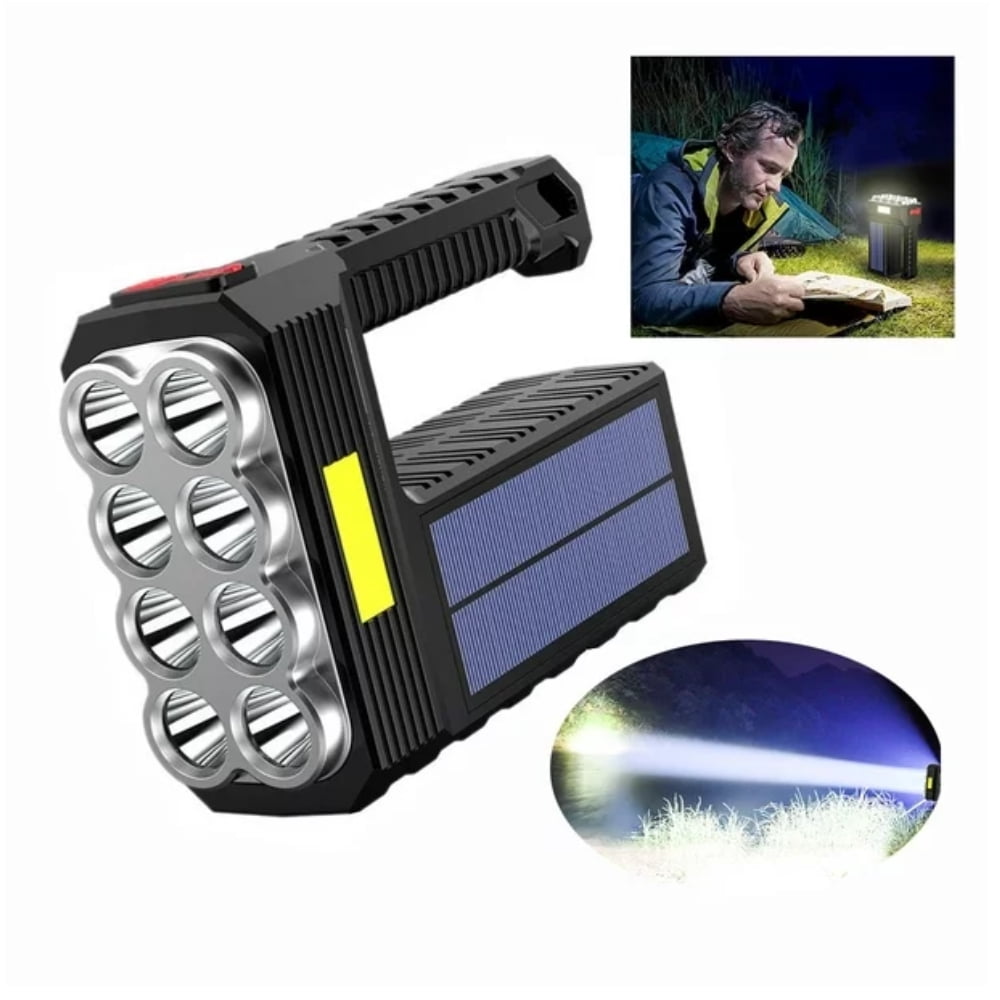 SNNROO Solar Rechargeable Portable Searchlight Household 8 LED Handheld ...