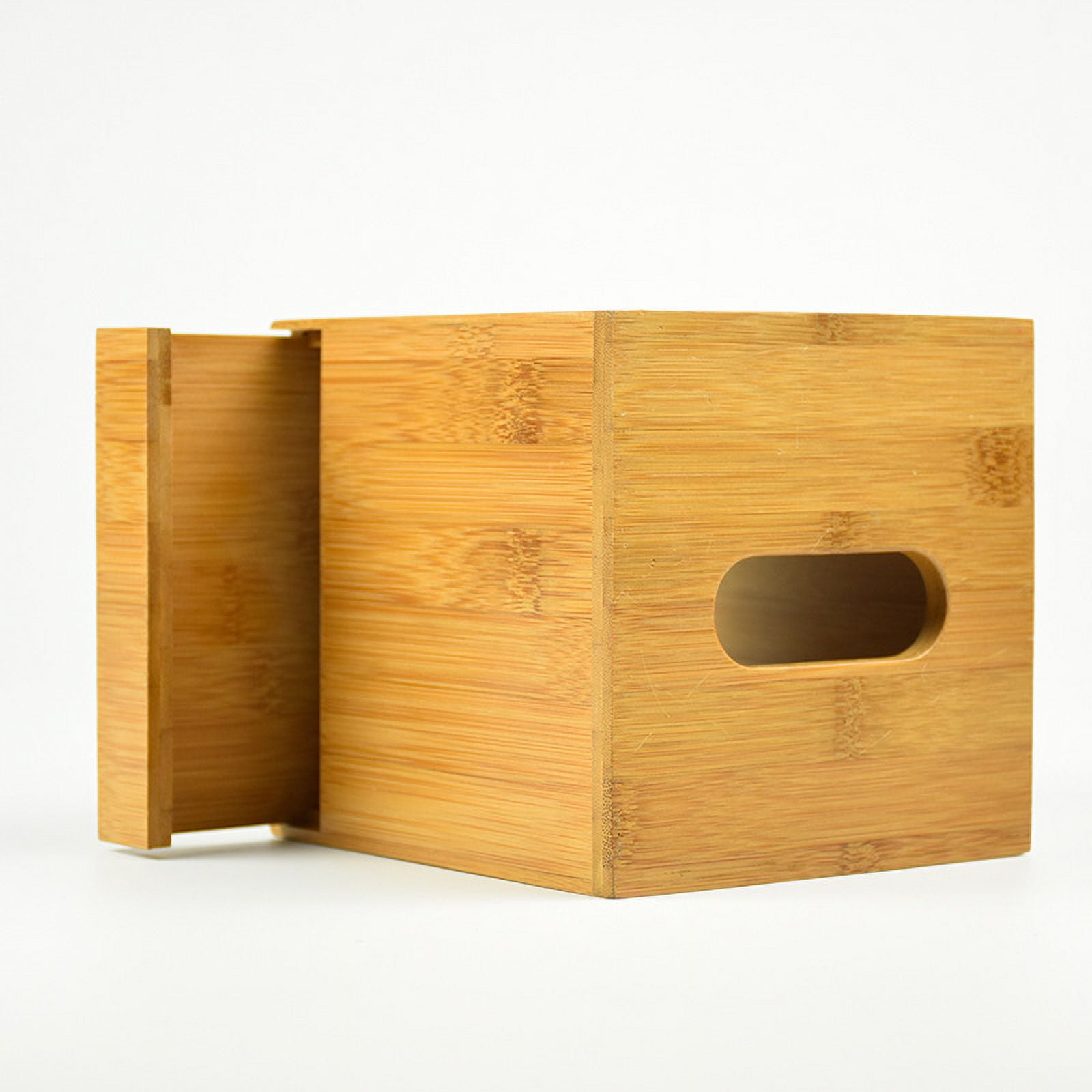 SNNROO Square Facial Tissue Box, Wooden Bamboo Cosmetic Tissue ...