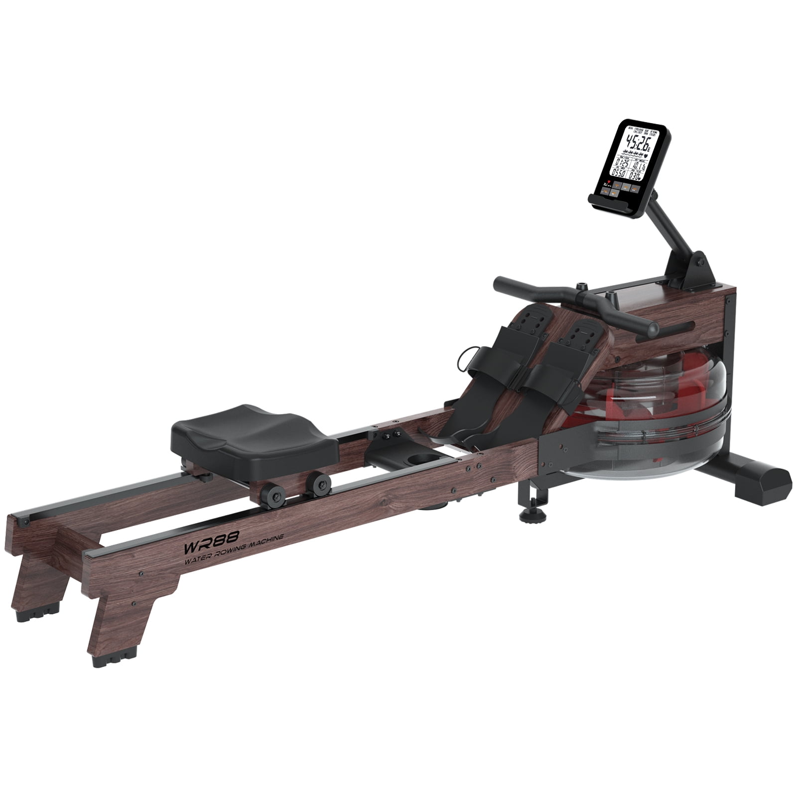 SNODE Wooden Water Rowing Machine with Advanced LCD Monitor, Rower ...
