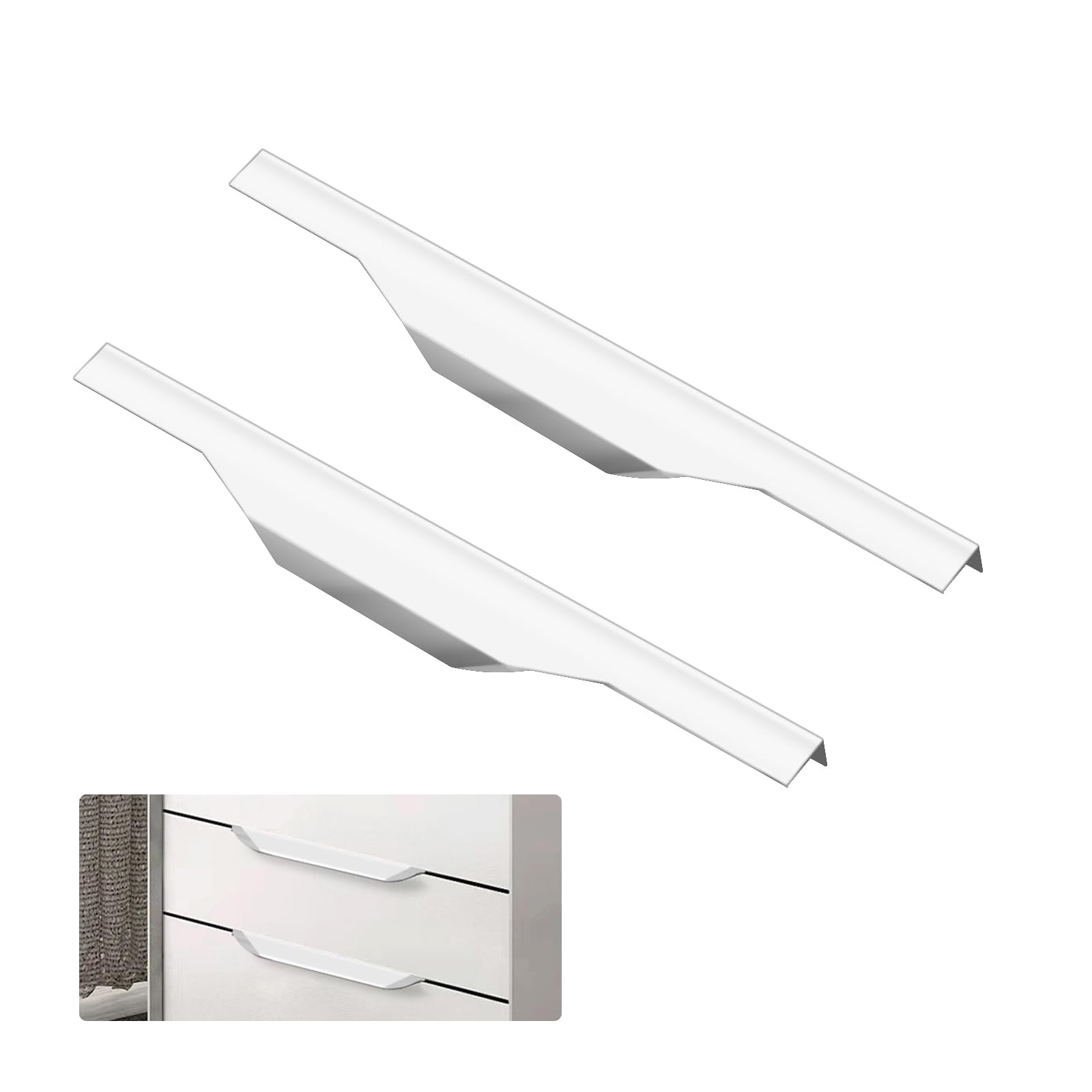 SNOMEL 2 Pieces Aluminium Alloy Finger Pulls for Cabinets, 11.8 Inch ...