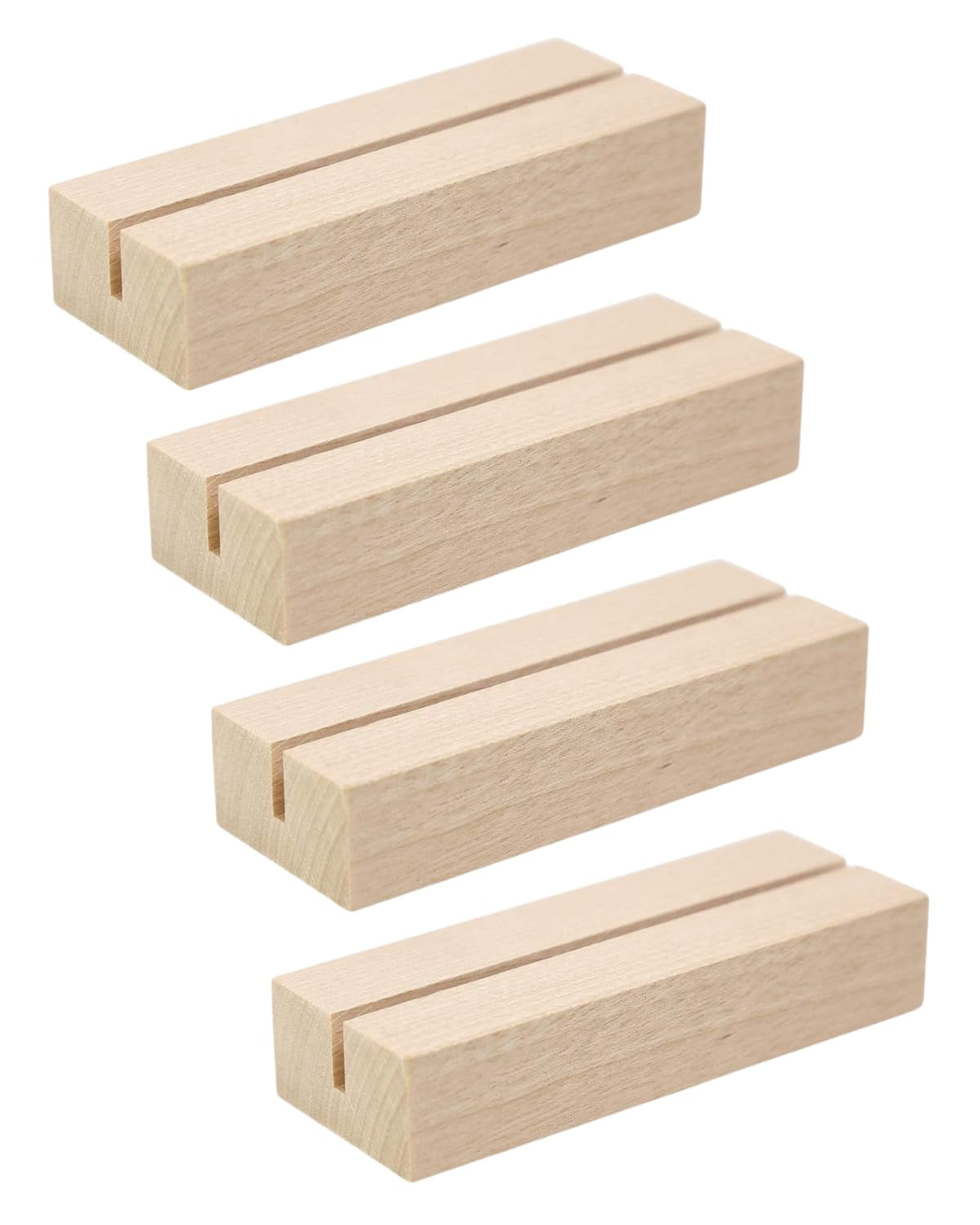 SNOOGG 12 inch 4 pc Pack pine Wood Place Card Holders Wood Table Number ...
