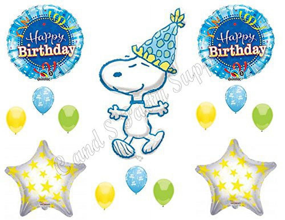 SNOOPY PEANUTS Happy Birthday Party Balloons Decoration Supplies Hat ...