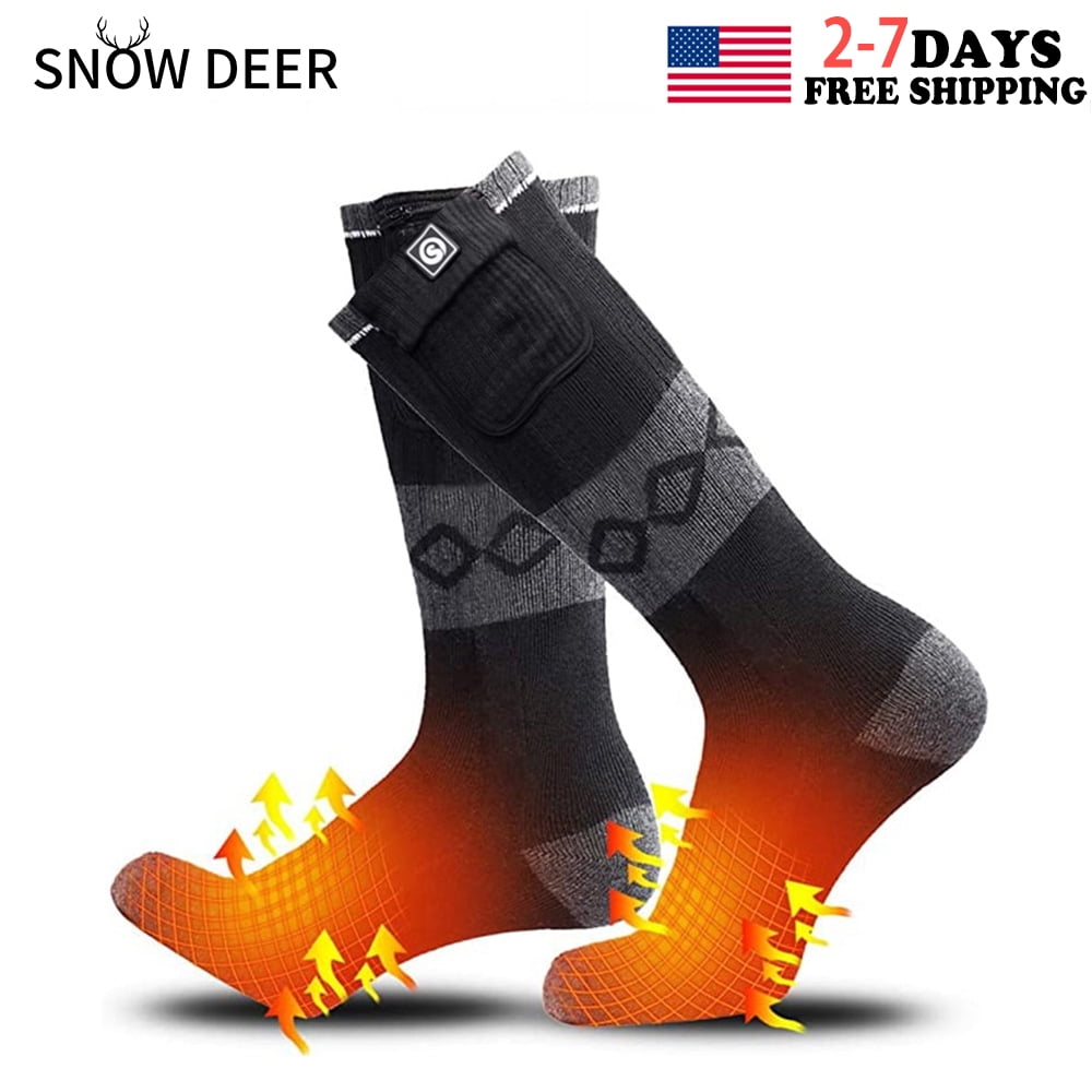 SNOW DEER 7.4V Electric Battery Heated Socks for Men & Women, Hunting ...