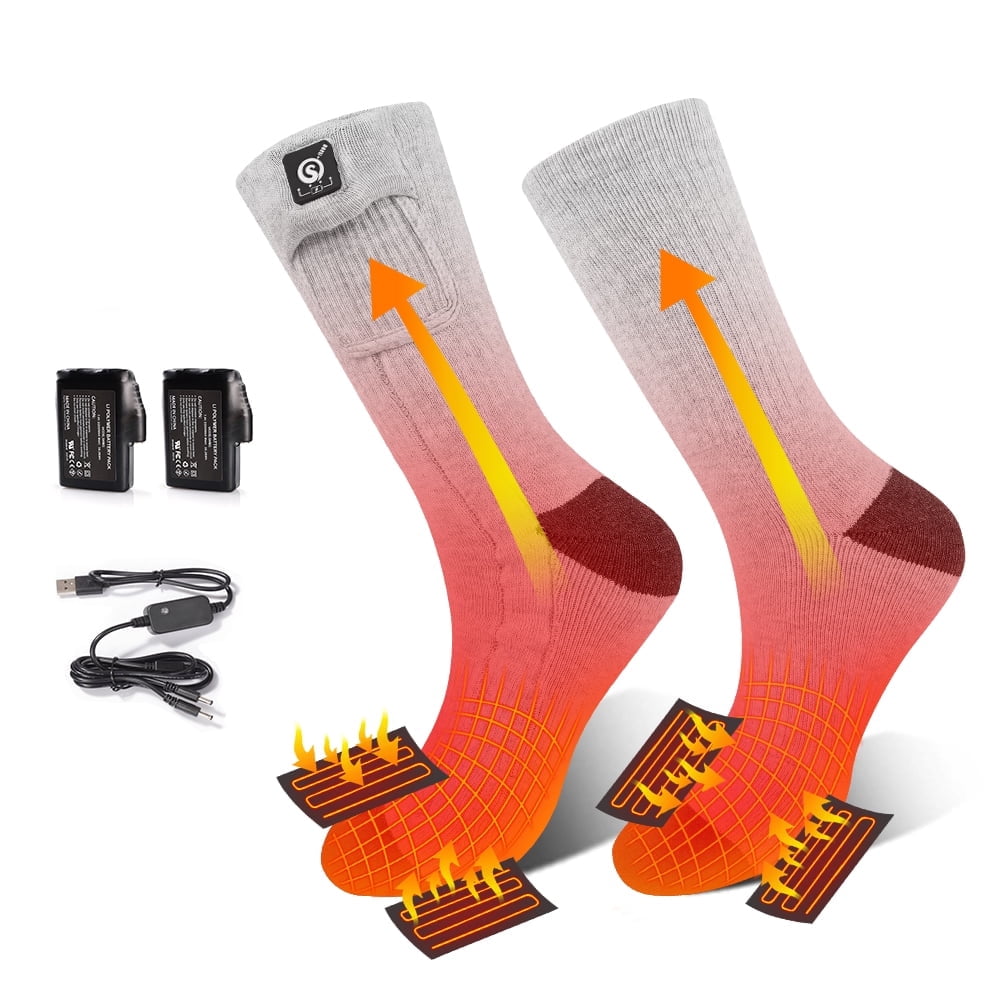 SNOW DEER Heated Socks, Rechargeable Electric Socks with 3 Heat ...